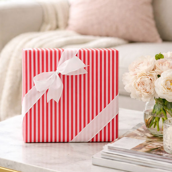 Red and Pink Stripe Wrapping Paper, 24"x417' Counter Roll | Nashville Wraps