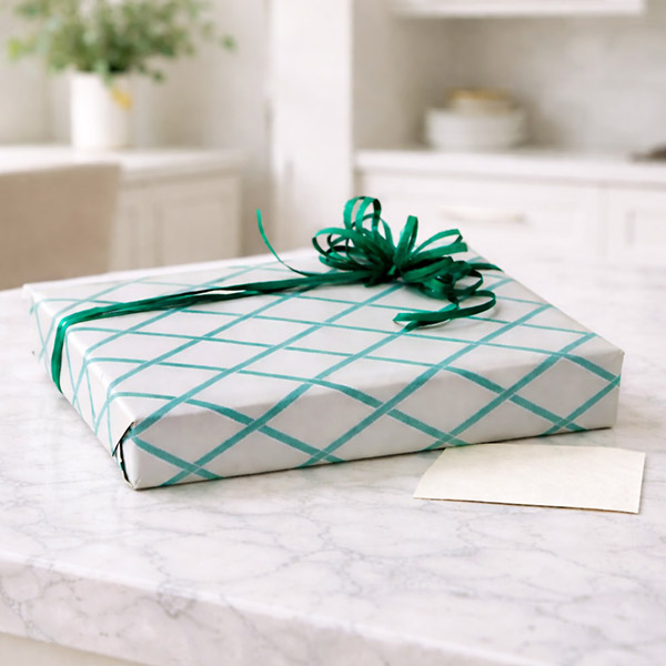Green Stitched Lattice Gift Wrap, 24"x85' Roll | Nashville Wraps
