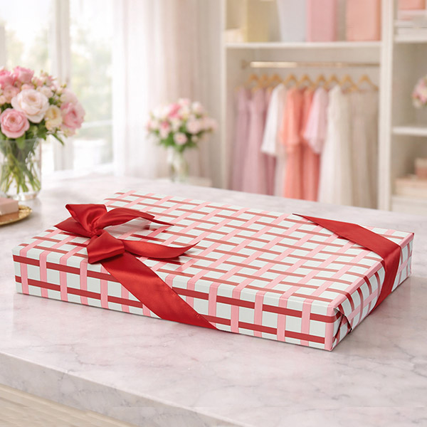 Red & Pink Basket Weave Gift Wrap, 24"x417' Counter Roll | Nashville Wraps