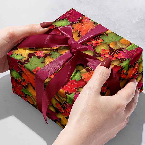 Autumn Leaves Gift Wrap, 24"x833', Full Ream Roll | Nashville Wraps
