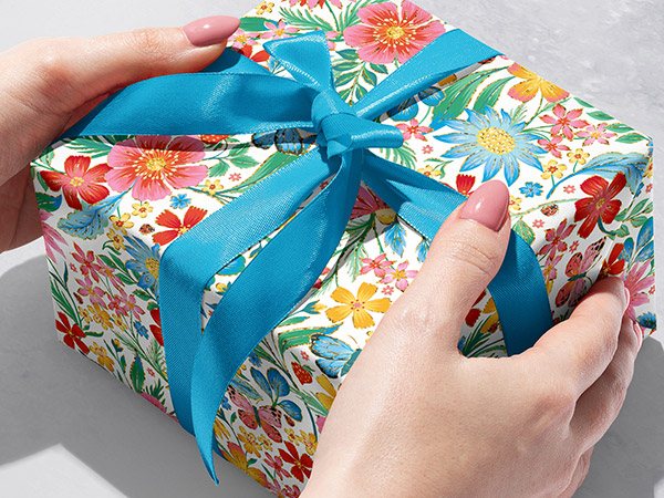 Happy Wildflowers Wrapping Paper, 30"x833', Full Ream Roll | Nashville ...