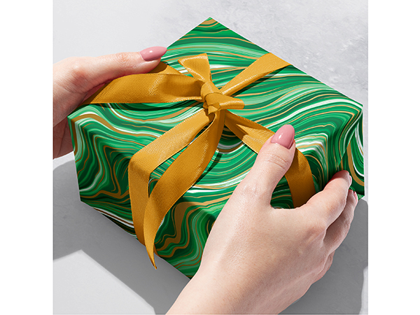 Marbleized Green Wrapping Paper, 30"x417', Half Ream Roll | Nashville Wraps