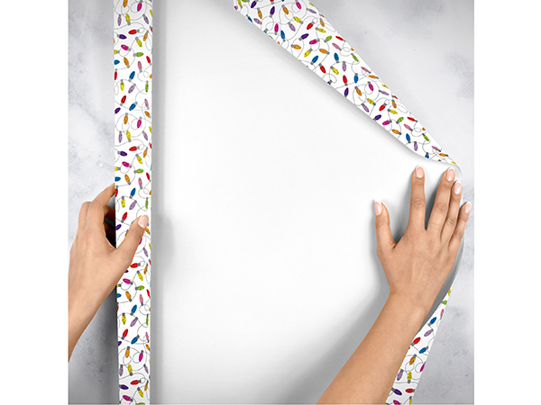 Christmas Lights White Gift Wrap, 24"x417', Half Ream Roll | Nashville ...