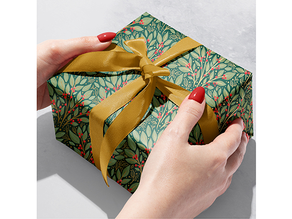 Holly Tapestry Wrapping Paper, 24"x833', Full Ream Roll | Nashville Wraps