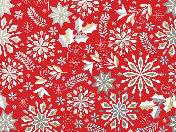 Merriment Red Wrapping Paper, 30"x208', Quarter Ream Roll | Nashville Wraps