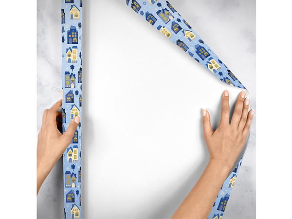 Hanukkah House Wrapping Paper, 24"x417', Half Ream Roll | Nashville Wraps