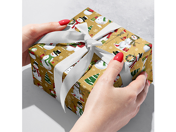 Snowman Family Wrapping Paper, 24"x417', Half Ream Roll | Nashville Wraps
