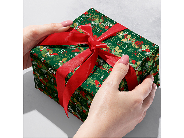 Merry & Bright Wrapping Paper, 24"x833', Full Ream Roll | Nashville Wraps