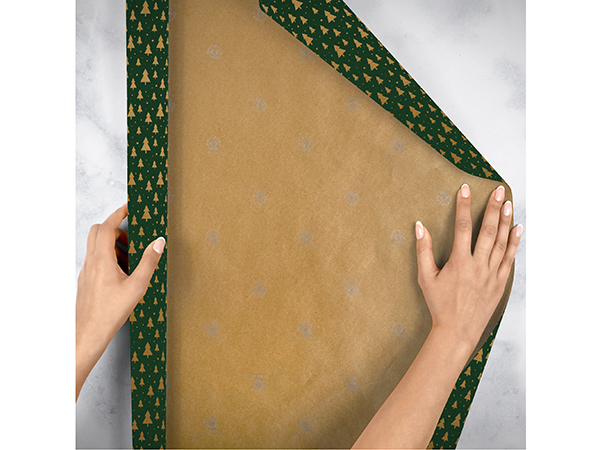 Modern Trees Kraft Wrapping Paper, 24"x833', Full Ream Roll | Nashville ...