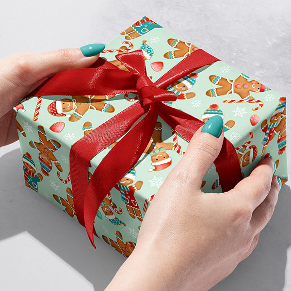 Gingerbread Cookies Gift Wrap, 24"x417', Half Ream Roll | Nashville Wraps