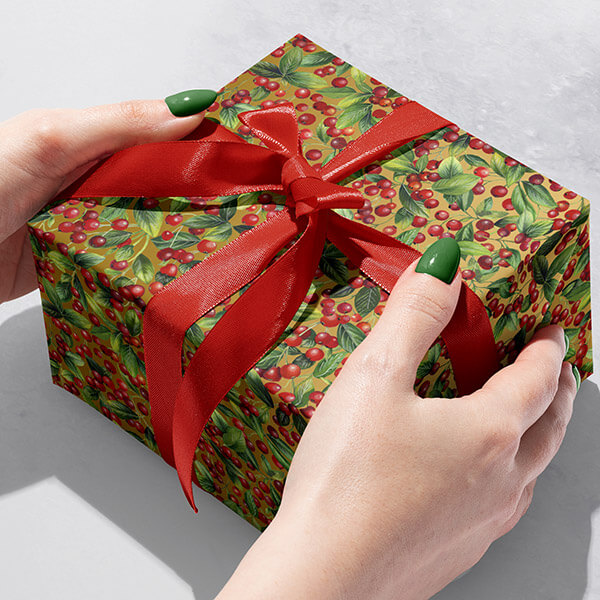 Merry Berry Wrapping Paper, 24"x417', Half Ream Roll | Nashville Wraps