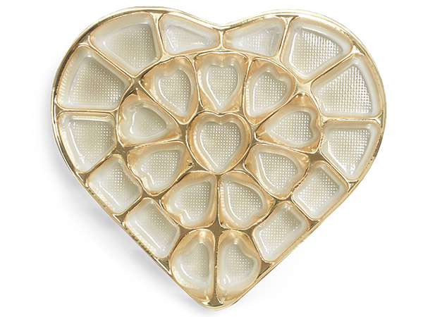 Gold Candy Trays Large Heart, 9x8x1", 30 Pack | Nashville Wraps