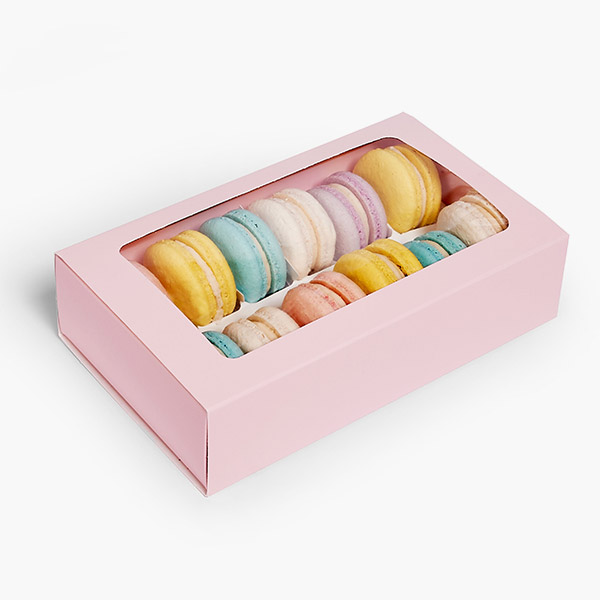 Pink Macaron Cookie Box Set, 8.25x5x2", 10 Pack | Nashville Wraps
