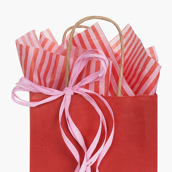 Pink & Red Stripe Tissue Paper, 20x30", 12 Soft Fold Sheets | Nashville ...