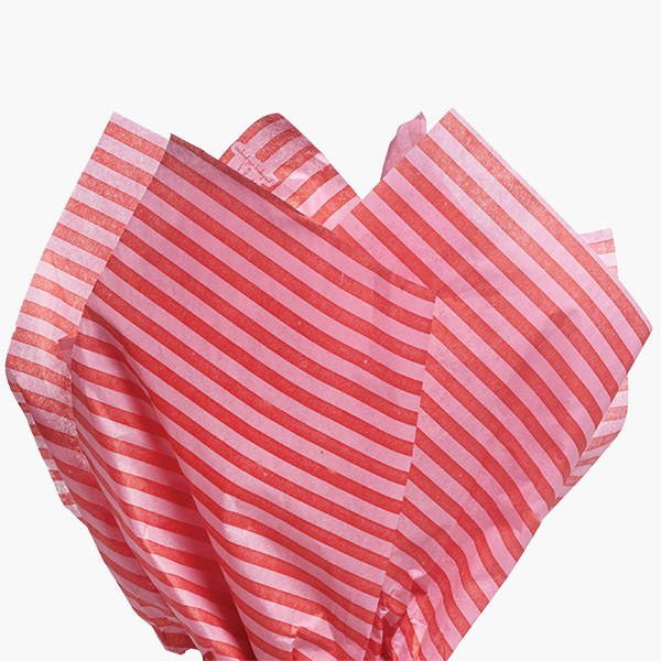 Pink & Red Stripe Tissue Paper, 20x30", 12 Soft Fold Sheets | Nashville ...