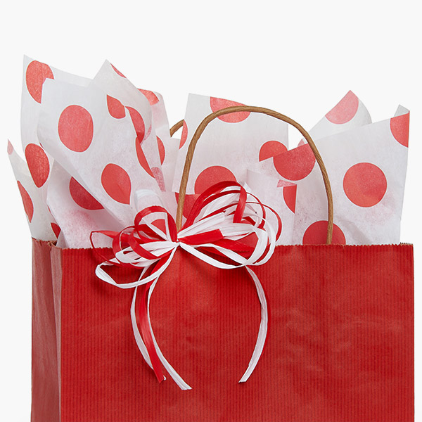 Red Polka Dots Tissue Paper, 20x30", Bulk 240 Sheet Pack | Nashville Wraps