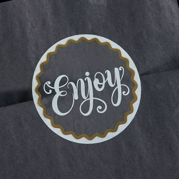 Enjoy Gold Clear Packaging Sticker 2", 100 Pack | Nashville Wraps