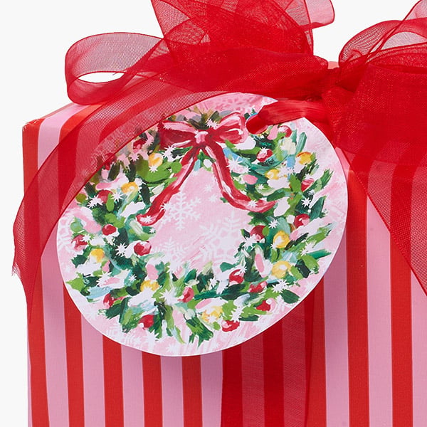 Pink Christmas Round Gift Tag, 3" Circle, 50 Pack | Nashville Wraps