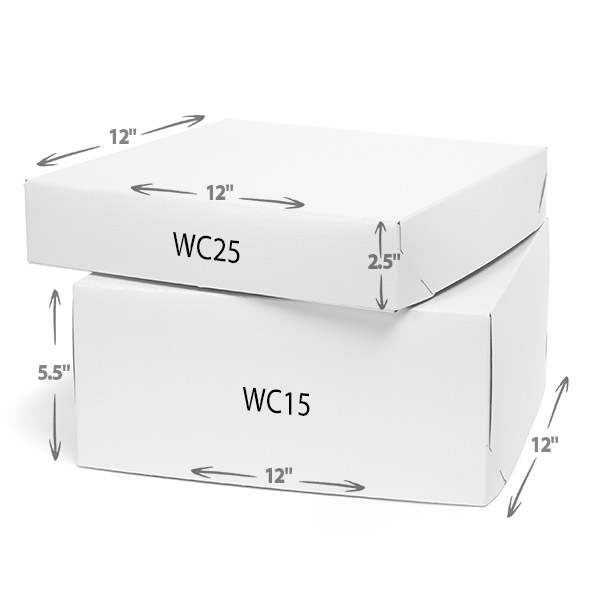 Recycled White 2 Piece Gift Boxes, 12x12x5.5", 50 Pack | Nashville Wraps