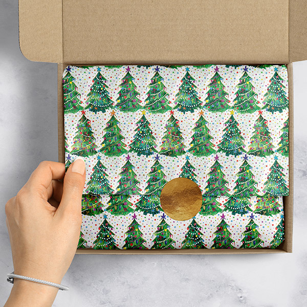 Christmas Trees Tissue Paper, 20x30", Bulk 240 Sheet Pack | Nashville Wraps